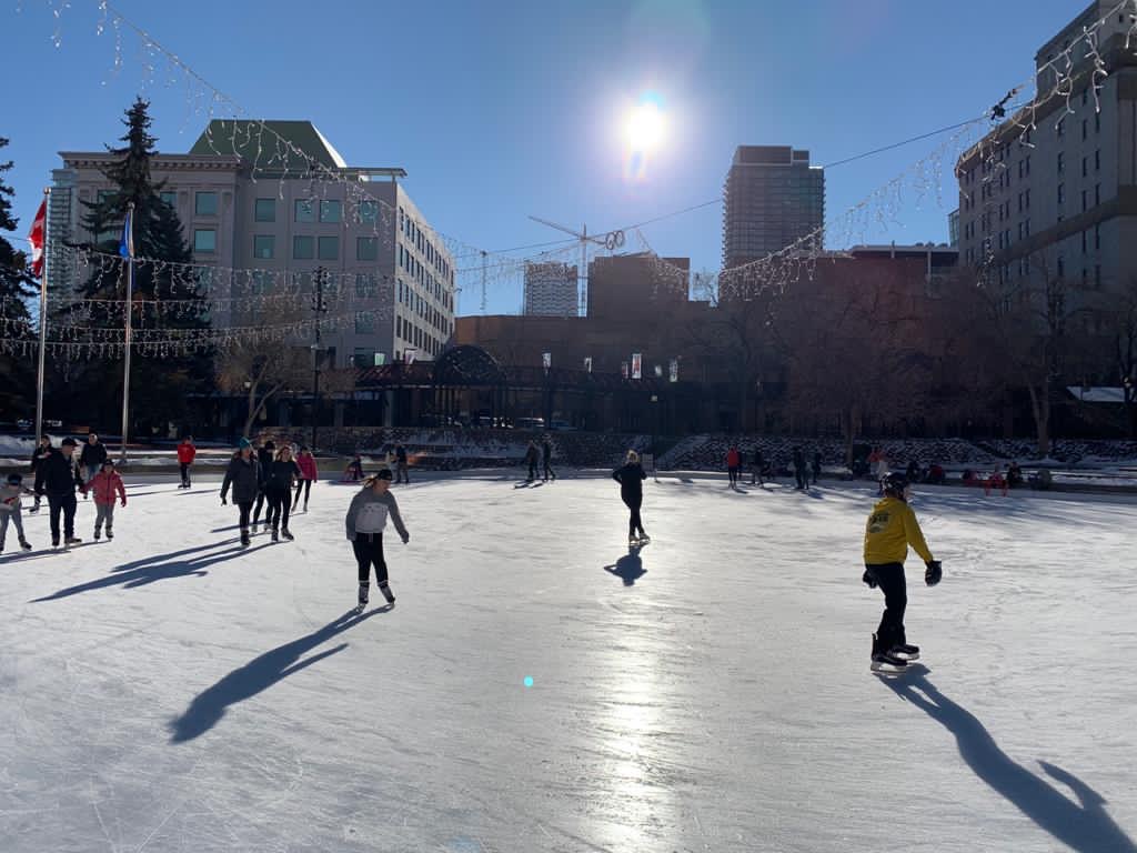 Ice skating at Olympic Plaza – Cape Town to Calgary